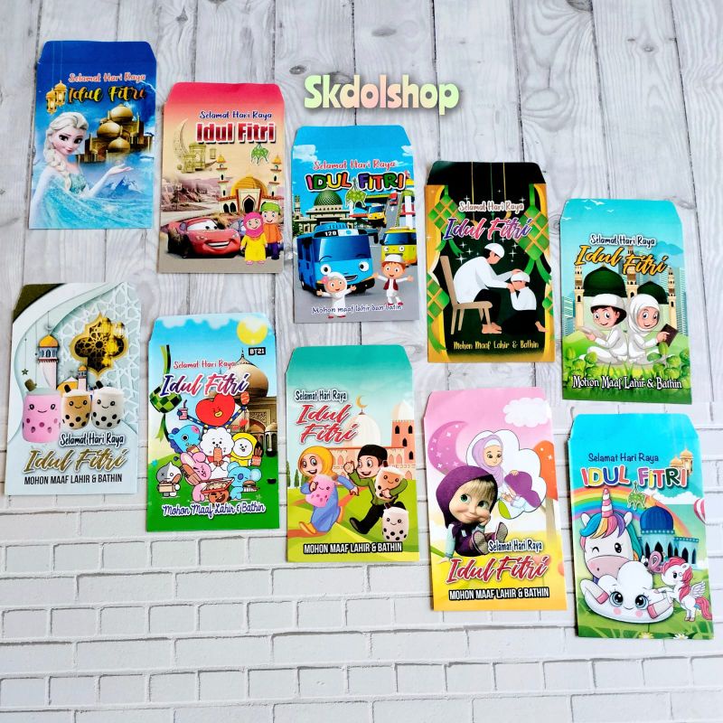 Jual Ampau amplop lebaran Kartun karakter F isi 100 lembar mix 10 ...