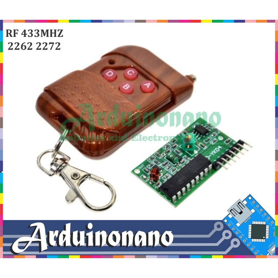 Jual RF 433Mhz 2262 2272 Module 4 Channel Wireless Remote Control Kit 4 ...