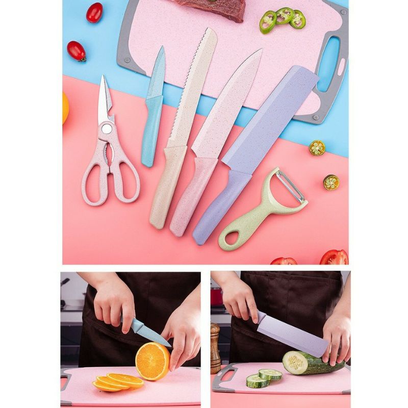 Jual Pisau Jerami 6in1 Pisau Set Evcriverch Kitchen Knife Set 6pcs ...