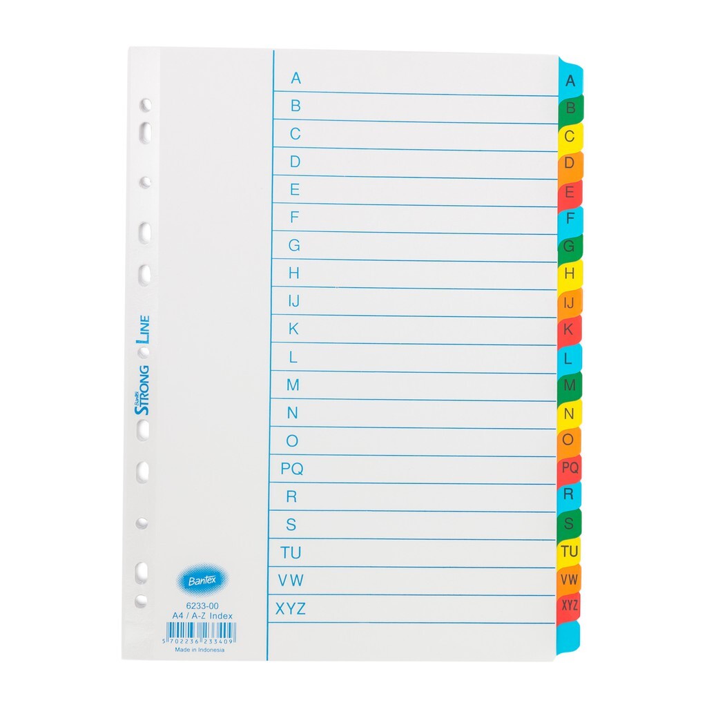 Jual Bantex PP Pembatas Kertas Binder Divider Ordner A4 21 Lembar Index ...