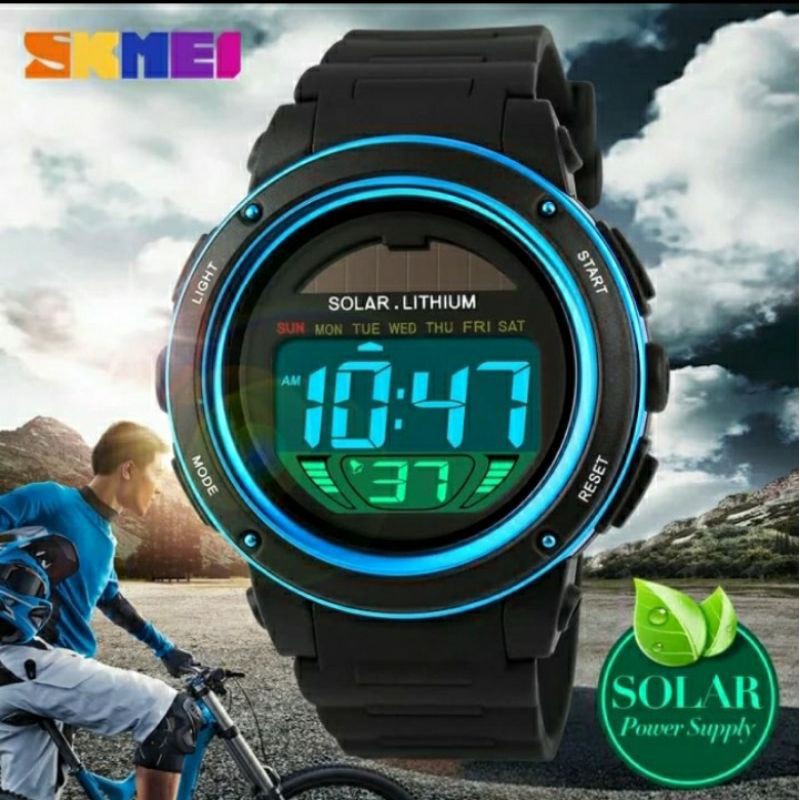 Jual jam tangan pria original SKMEI 1096 jam tangan solar power tahan ...