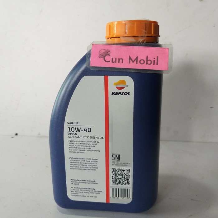 Jual oli mesin repsol gxr plus 10w-40 api sn semi synthetic engine oil 1l shintajojoini | Shopee ...