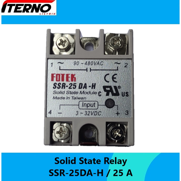 Jual Solid State Relay SSR-25DA-H Fotek SSR25DAH 25A | Shopee Indonesia