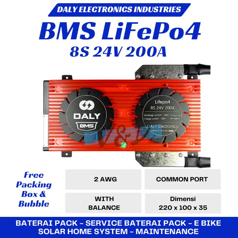 Jual BMS LiFePo4 8S 24V 200A Daly BMS Original | Shopee Indonesia