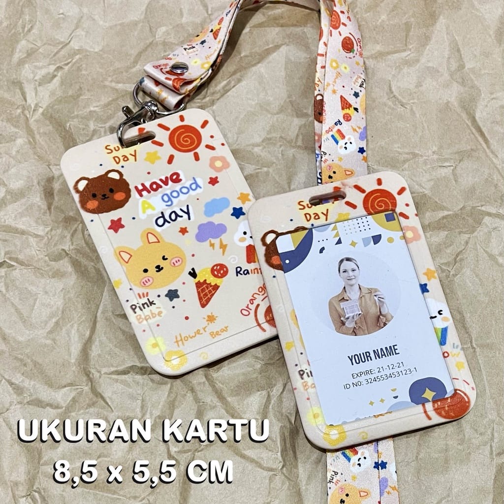 Jual ID Card Holder Motif Animasi Korean Cute / Photocard Holder / Tali ...