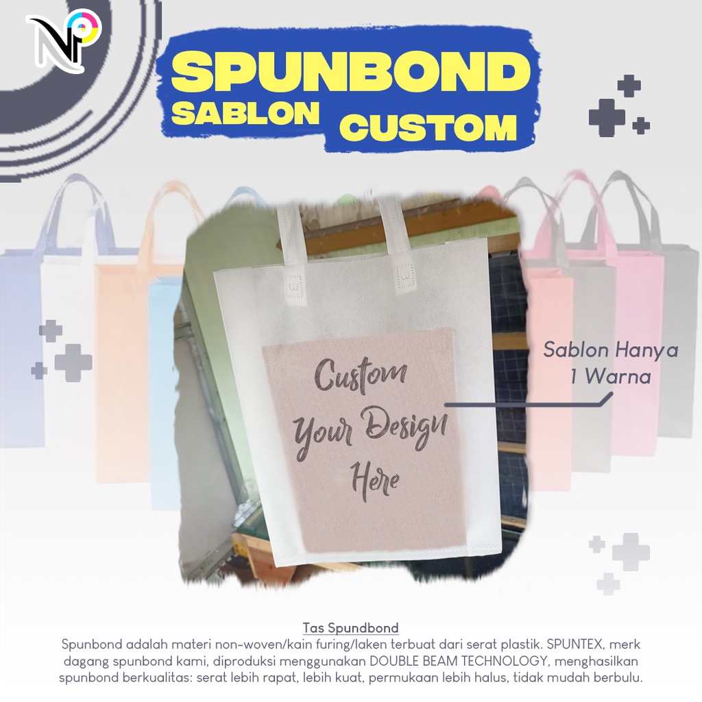 Jual Custom Sablon Tas Tote bag Souvenir Spunbond | Shopee Indonesia