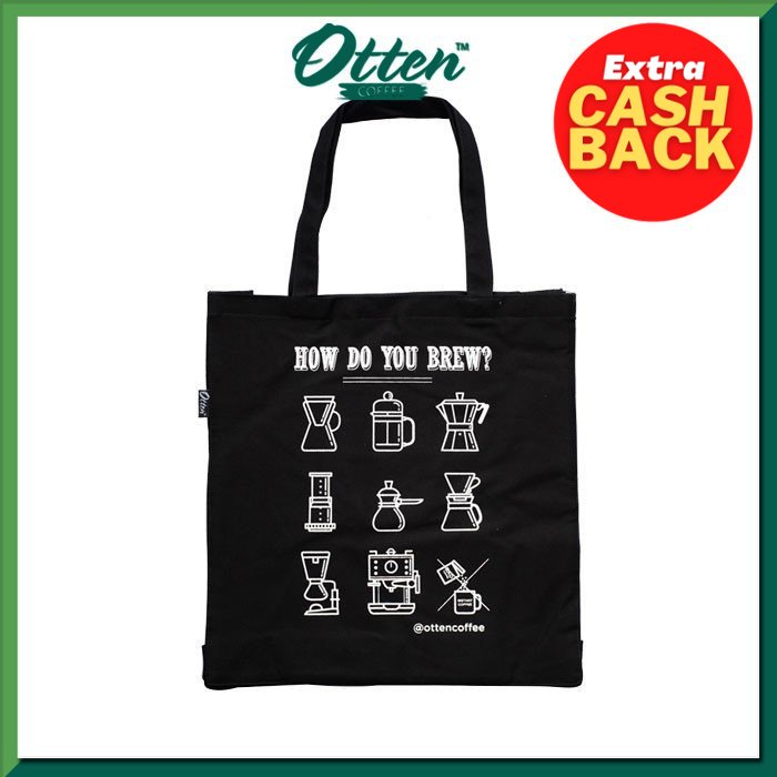 Jual Otten Coffee Tote Bag - How Do You Brew? | Shopee Indonesia
