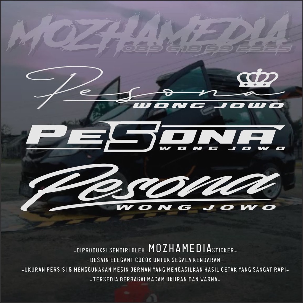 Jual STICKER PESONA WONG JOWO SEGALA JENIS MOBIL MOZHAMEDIA STICKER ...