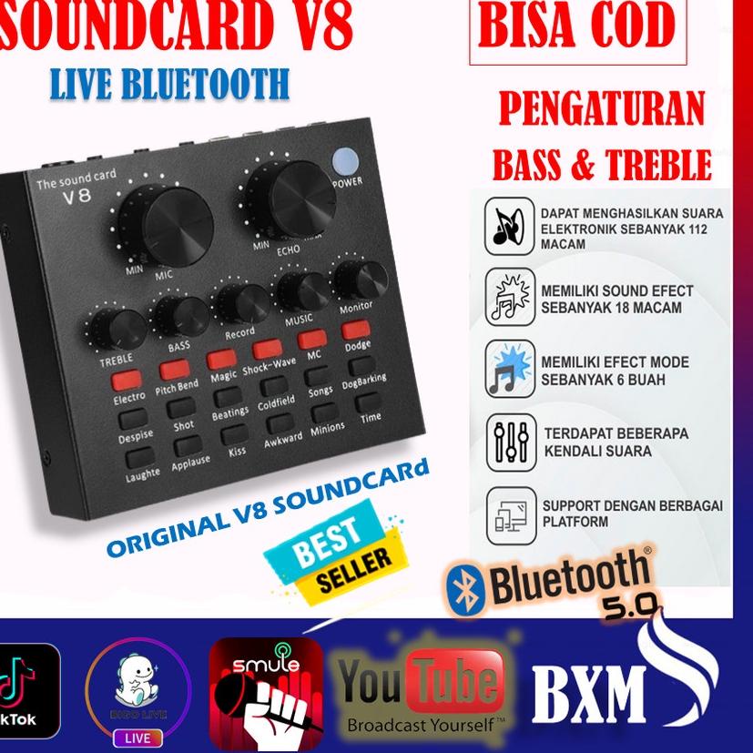 Jual Model Menarik Soundcard V8 / Sound Card V8s V8 / Bluetooth Audio Usb External Live Mixer ...