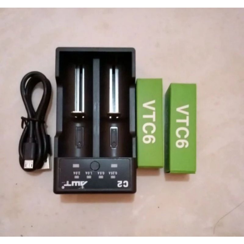 Jual paket lengkap Charger 2 slot Awt C2 charging casan 2 selot Usb ...