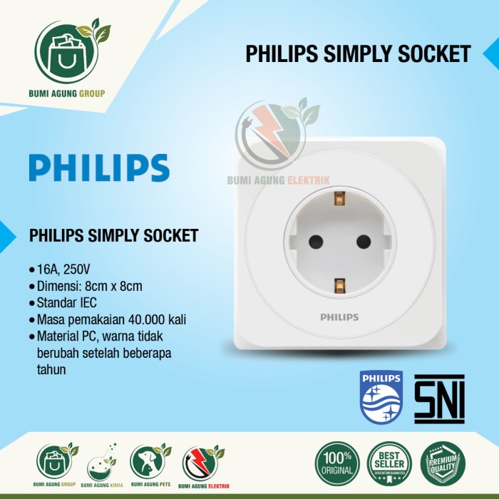 Jual PHILIPS Simply Socket / Philips Stop Kontak Simply / IB Stop ...