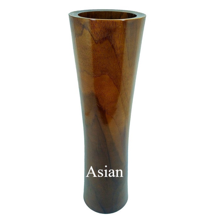 Jual Guci Vas Bunga Kayu Jati Polos Tanpa Ukiran Kerajinan Unik Antik ...