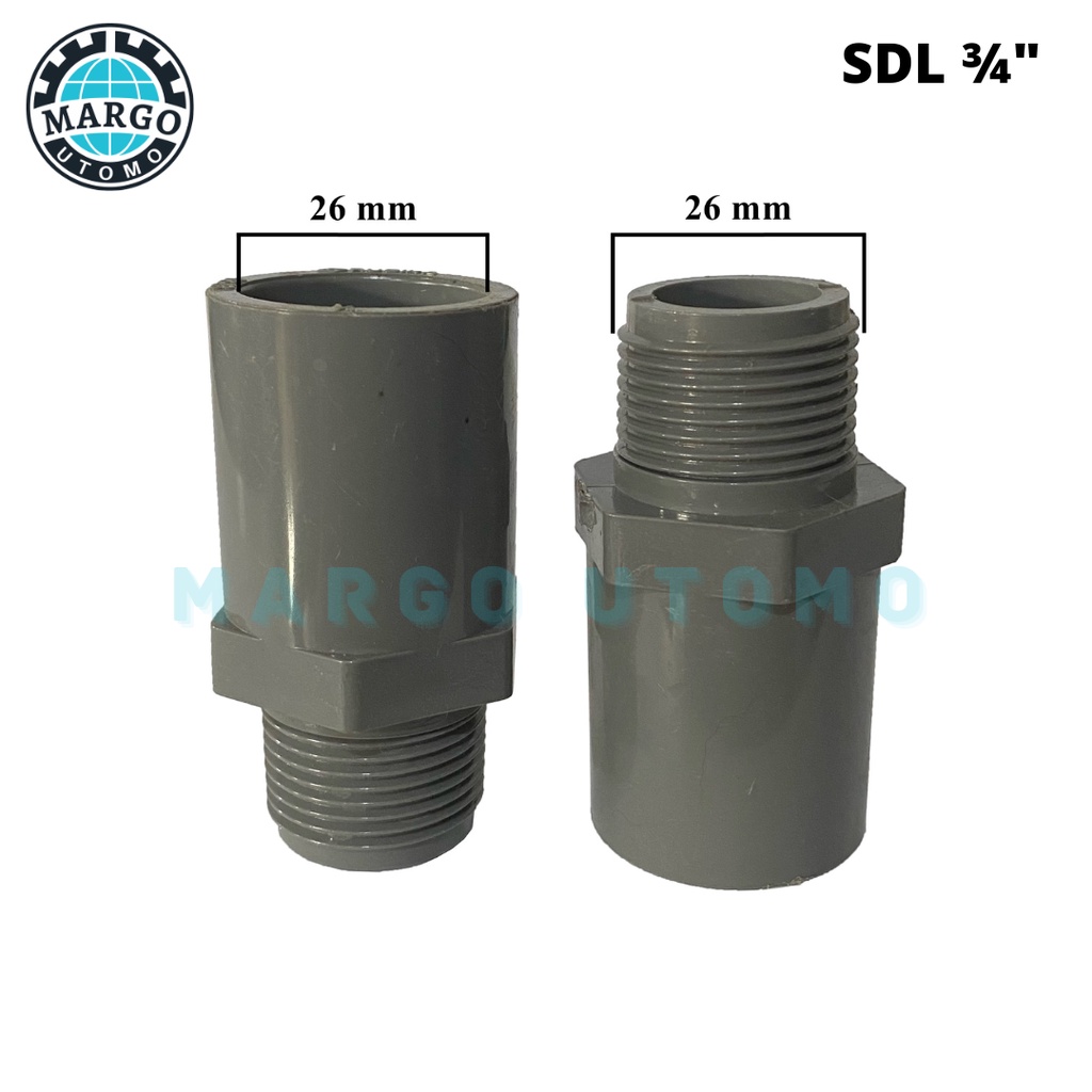 Jual Fitting Sambungan Pipa PVC Socket Drat Luar SDL 3/4" inch | Shopee Indonesia
