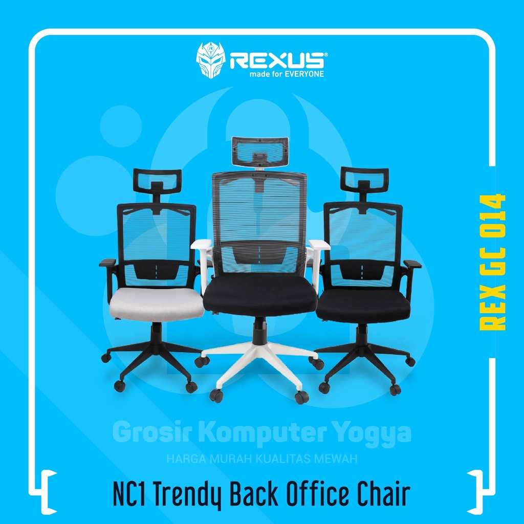 Jual Rexus NC1 Trendy Back Ergonomic Design Office Chair Kursi Kantor ...