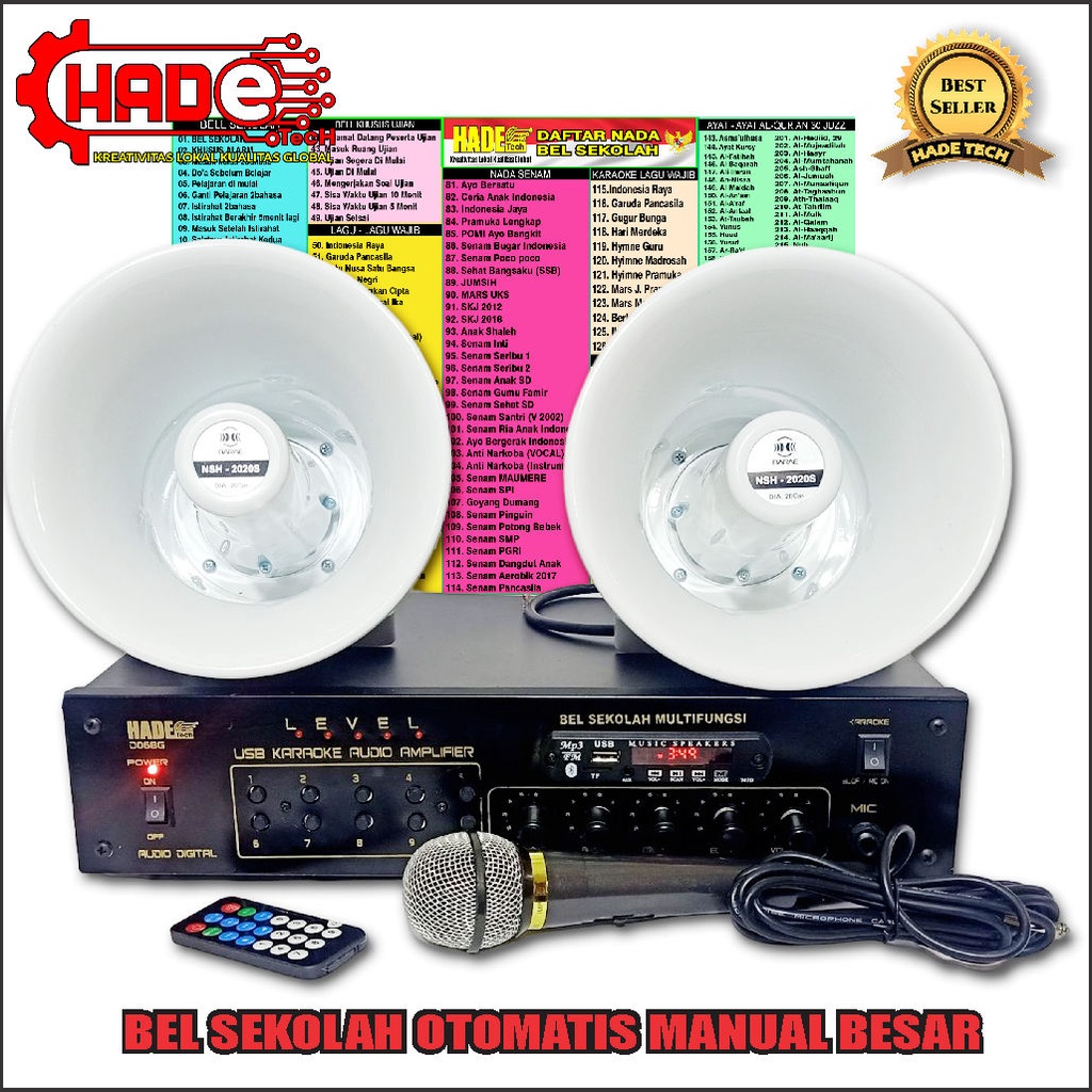 Jual BEL SEKOLAH MANUAL 2HORN LENGKAP | Shopee Indonesia