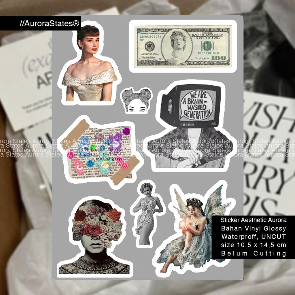 Jual Stiker Aesthetic Vogue Sticker Vintage Vogue Uncut Custom Sticker ...