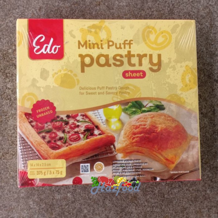 Jual EDO Mini Puff Pastry Sheet Adonan Kulit Pastry Lembaran 375gr ...