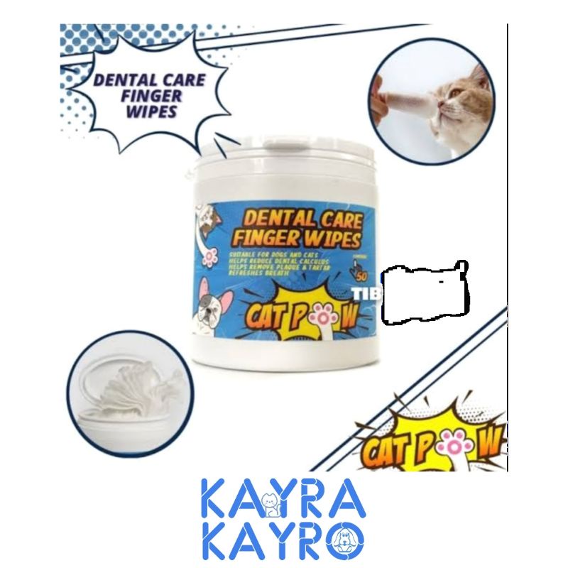 Jual Cat Pow Dental Care Finger Wipe 50 Pcs - Tissue/Tisu Basah Gigi ...