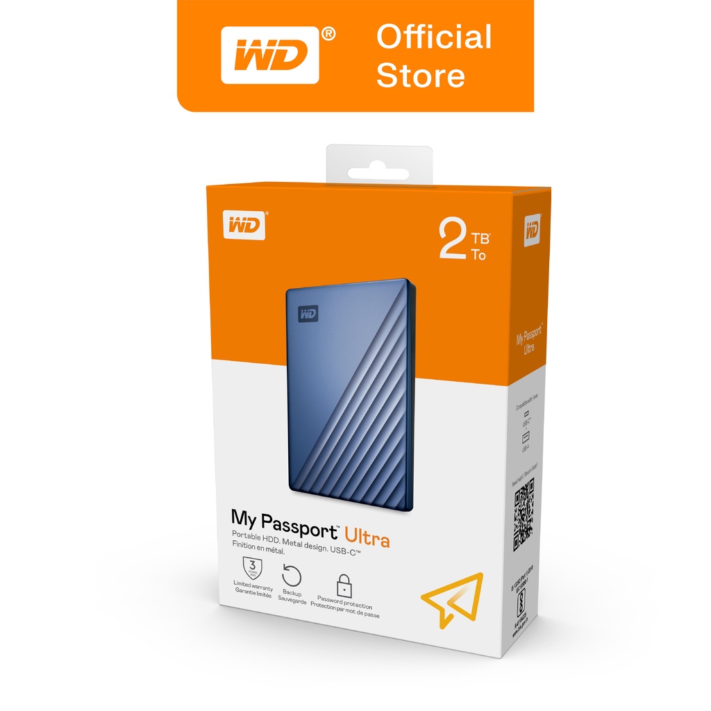 Jual WD My Passport Ultra 2TB - HDD/ Hardisk / Harddisk External USB-C 3.2 | Shopee Indonesia