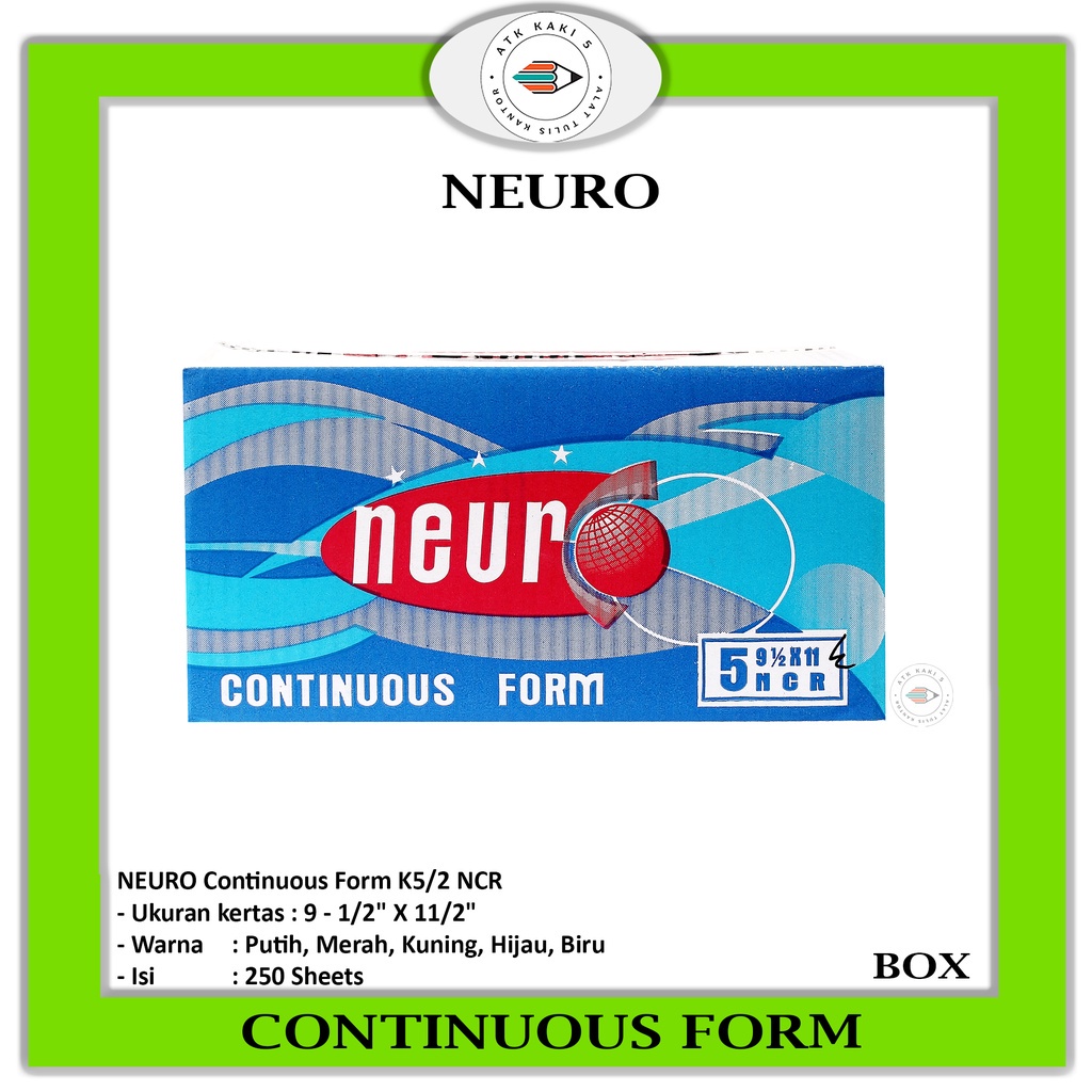 Jual NEURO - Continous Form 91/2 x 11 5 Ply/2 ( K5/2 Neuro ) NCR ...