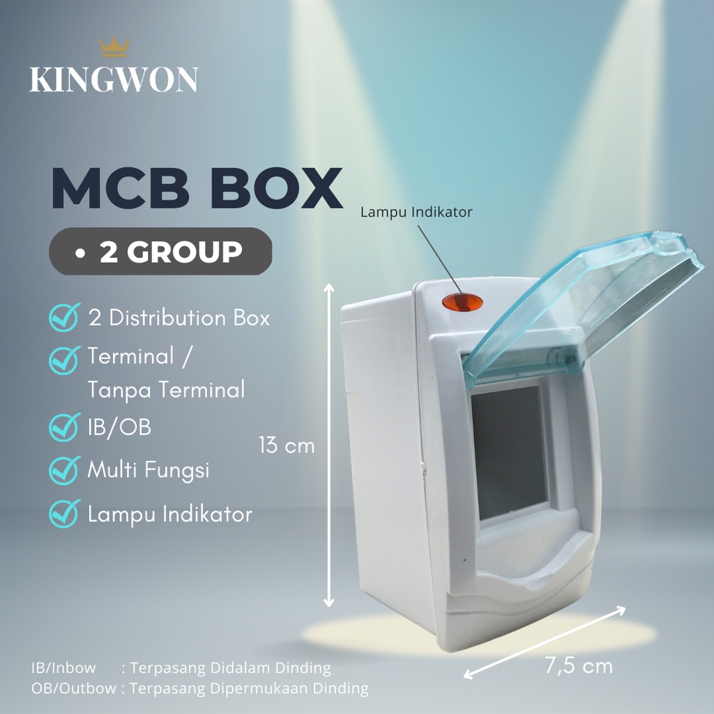 Jual BOX MCB 2 GROUP INBOW OUTBOW DENGAN LAMPU LED INDIKATOR TERMINAL ...