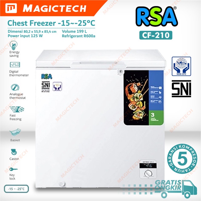 Jual CHEST FREEZER RSA CF-210 / CF210 - 200L | Shopee Indonesia