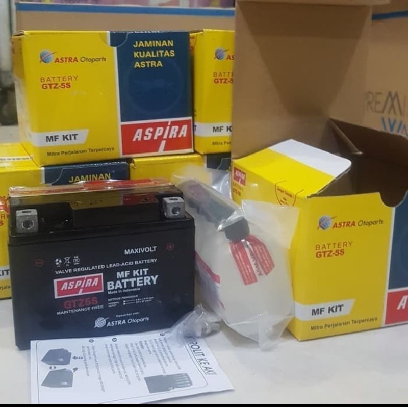 Jual AKI KERING ASPIRA GTZ5S MF KIT MOTOR HONDA BEAT FI BEAT KARBU VARIO 110 KARBU VARIO TECHNO ...