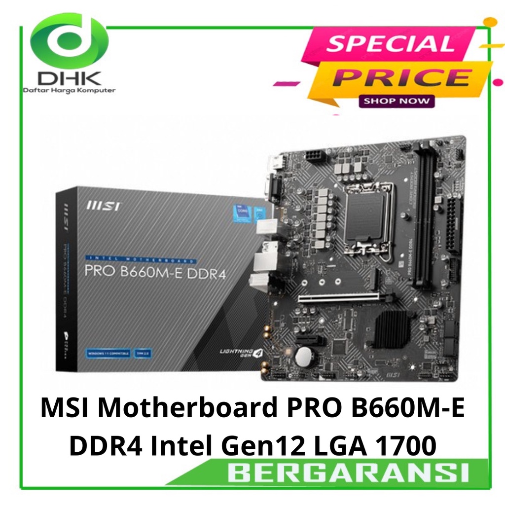 Jual MSI Motherboard PRO B660M-E DDR4 Intel Gen12 LGA 1700 | Shopee Indonesia