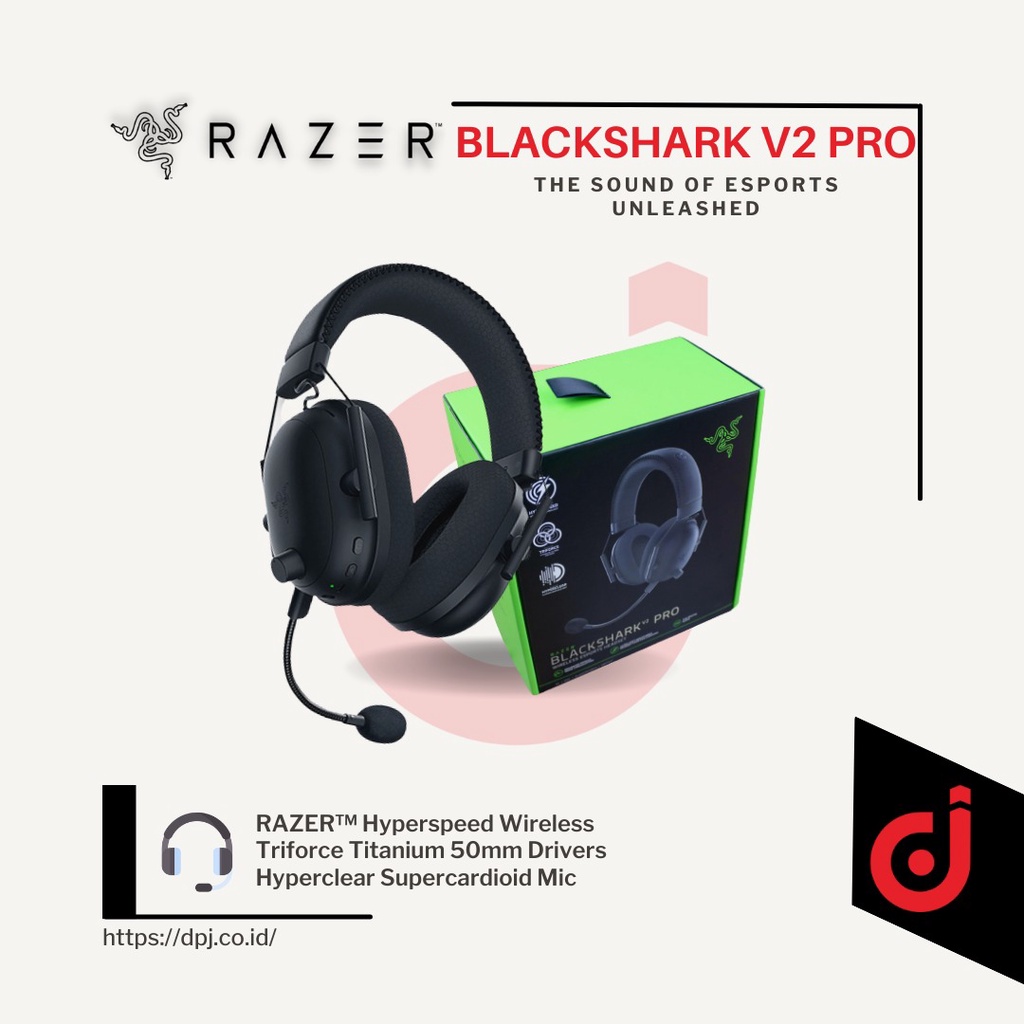 Jual HEADSET RAZER BlackShark V2 Pro Wireless White with THX 7.1 Spatial Surround Sound Gaming ...