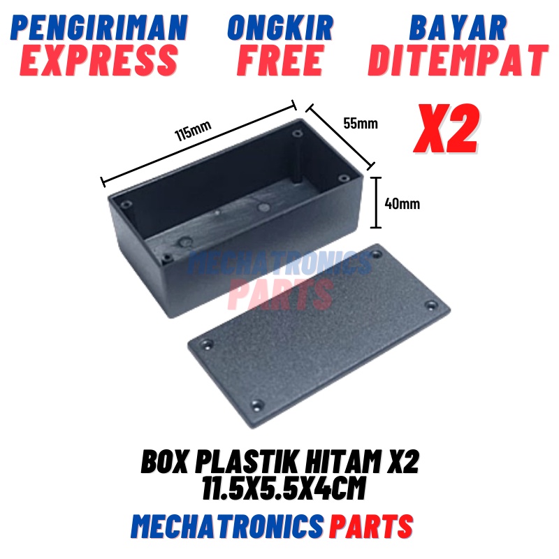 Jual BOX ELEKTRONIK X2 KOTAK RANGKAIAN ARDUINO 11.5x5.5x4CM CASING BLACK BOX | Shopee Indonesia