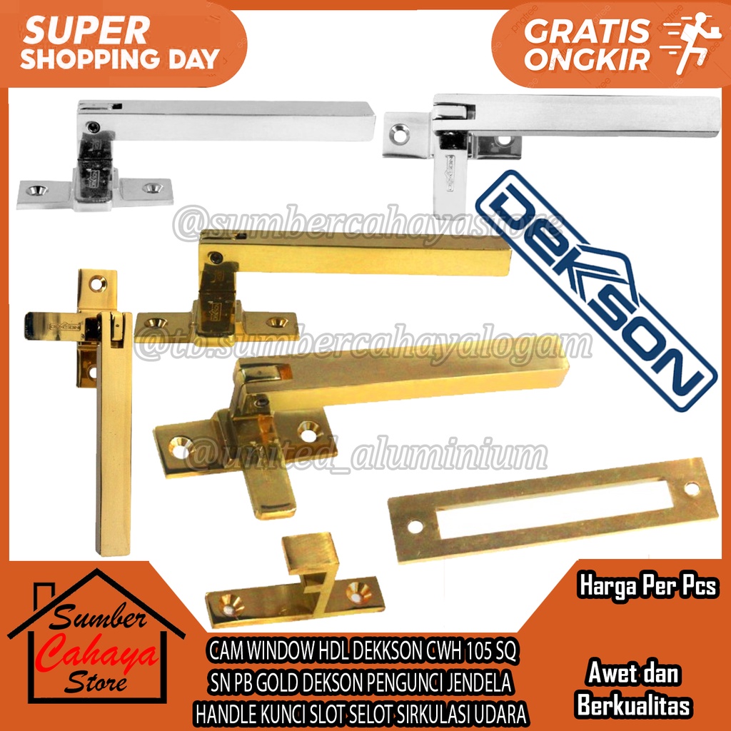 Jual CAM WINDOW HDL DEKKSON CWH 105 SQ SN PB GOLD DEKSON PENGUNCI ...