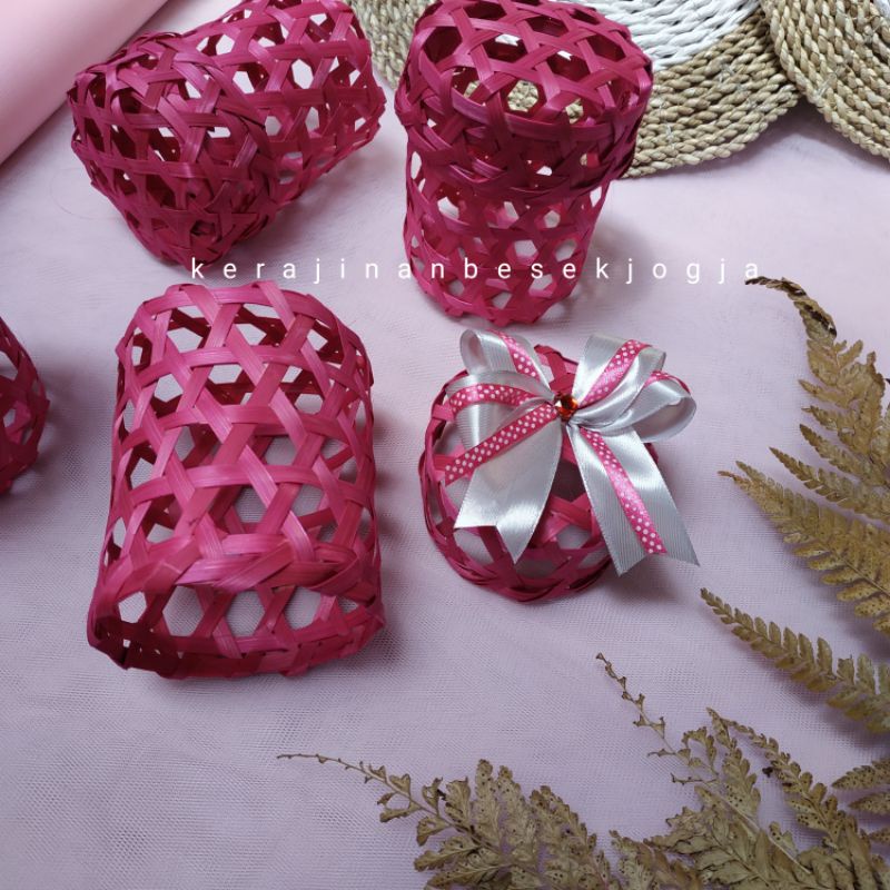Jual KLONGSONG MINI WARNA PITA / hampers /besek /keranjang bambu/wedang ...