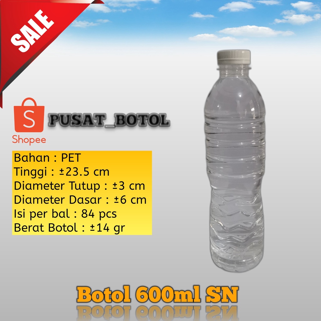 Jual BOTOL PLASTIK 600 ML / BOTOL MENERAL | Shopee Indonesia