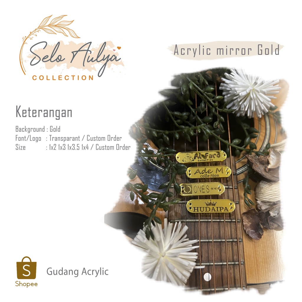 Jual Link Custom Label Akrilik grafir dan laser cutting GOLD plat ...