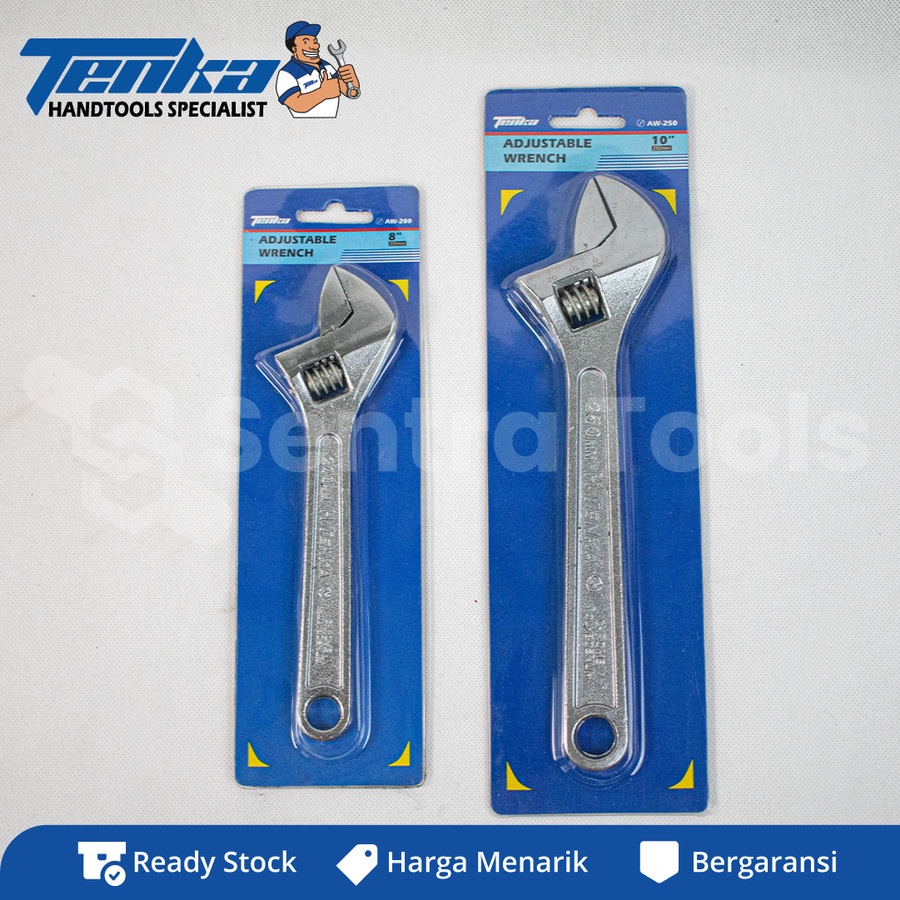 Jual Kunci Inggris Adjustable Wrench Tenka Ukuran 8 / 10 Inch | Shopee ...