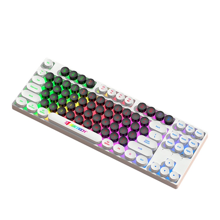 Jual JERTECH Keyboard Mini Kabel Usb DK-600A Multimedia Retro Punk ...