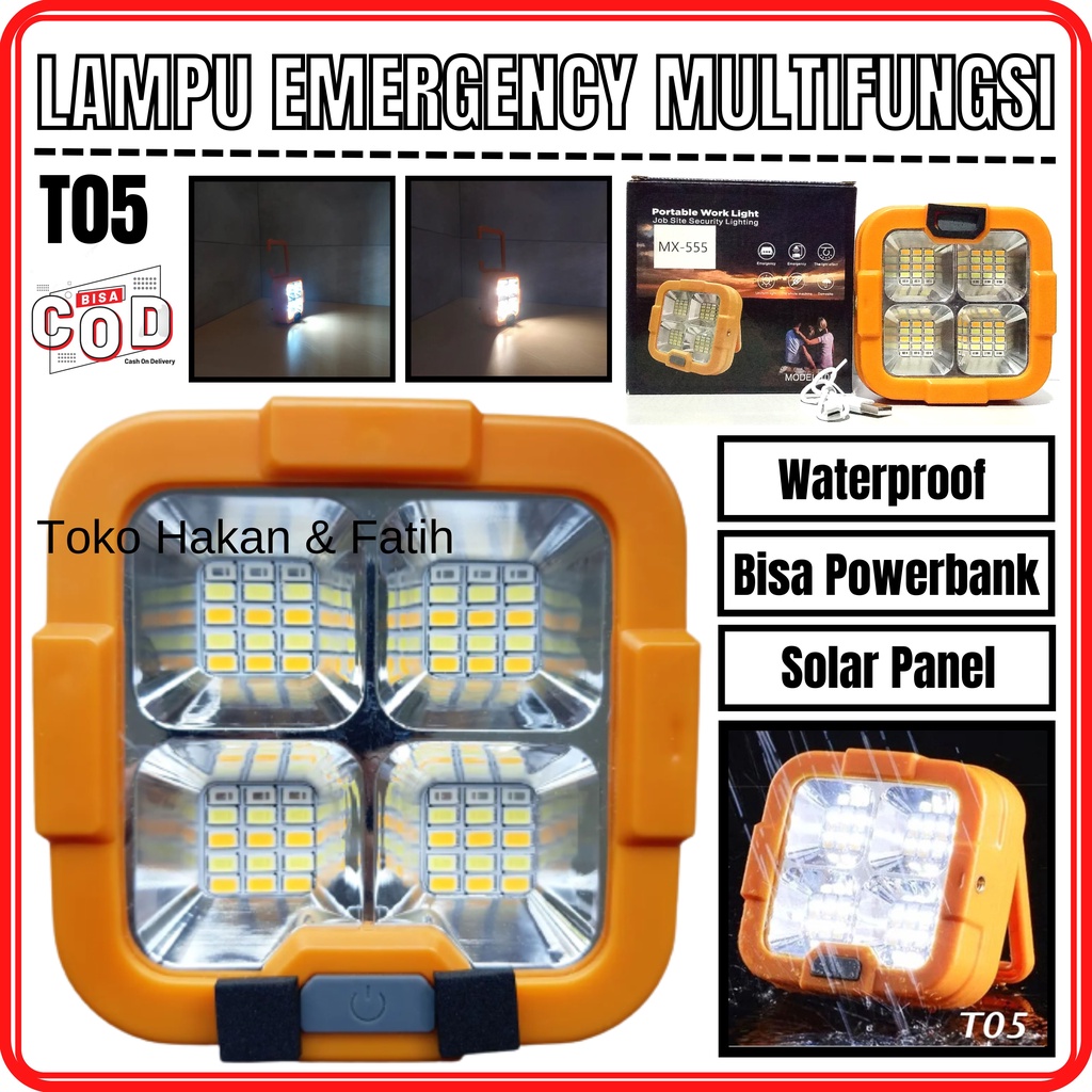 Jual Lampu LED Solar Emergency Model T05/Power Sel Surya/Lampu Panel ...