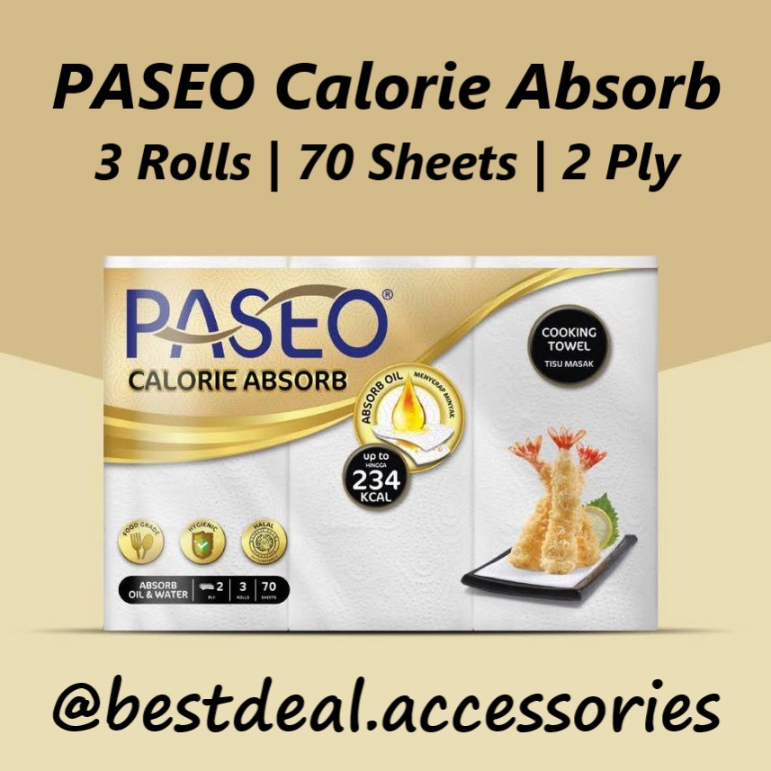 Jual Paseo Calorie Absorb Cooking Towel Tisu Tissue Masak 70 Sheets 3 Roll | Shopee Indonesia