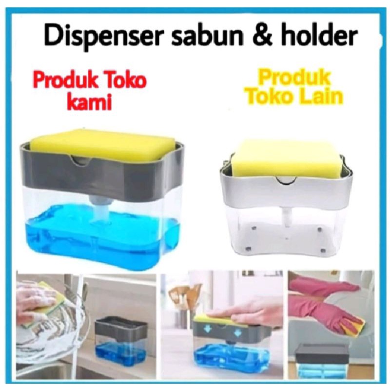 Jual Dispenser sabun cuci piring 2in 1 dispenser+Caddy spons cuci ...