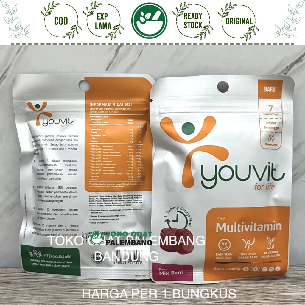 Jual YOUVIT GUMMY MULTIVITAMIN MIX BERRI 7 GUMMIES PAKET SEMINGGU YOU VIT YUPI | Shopee Indonesia