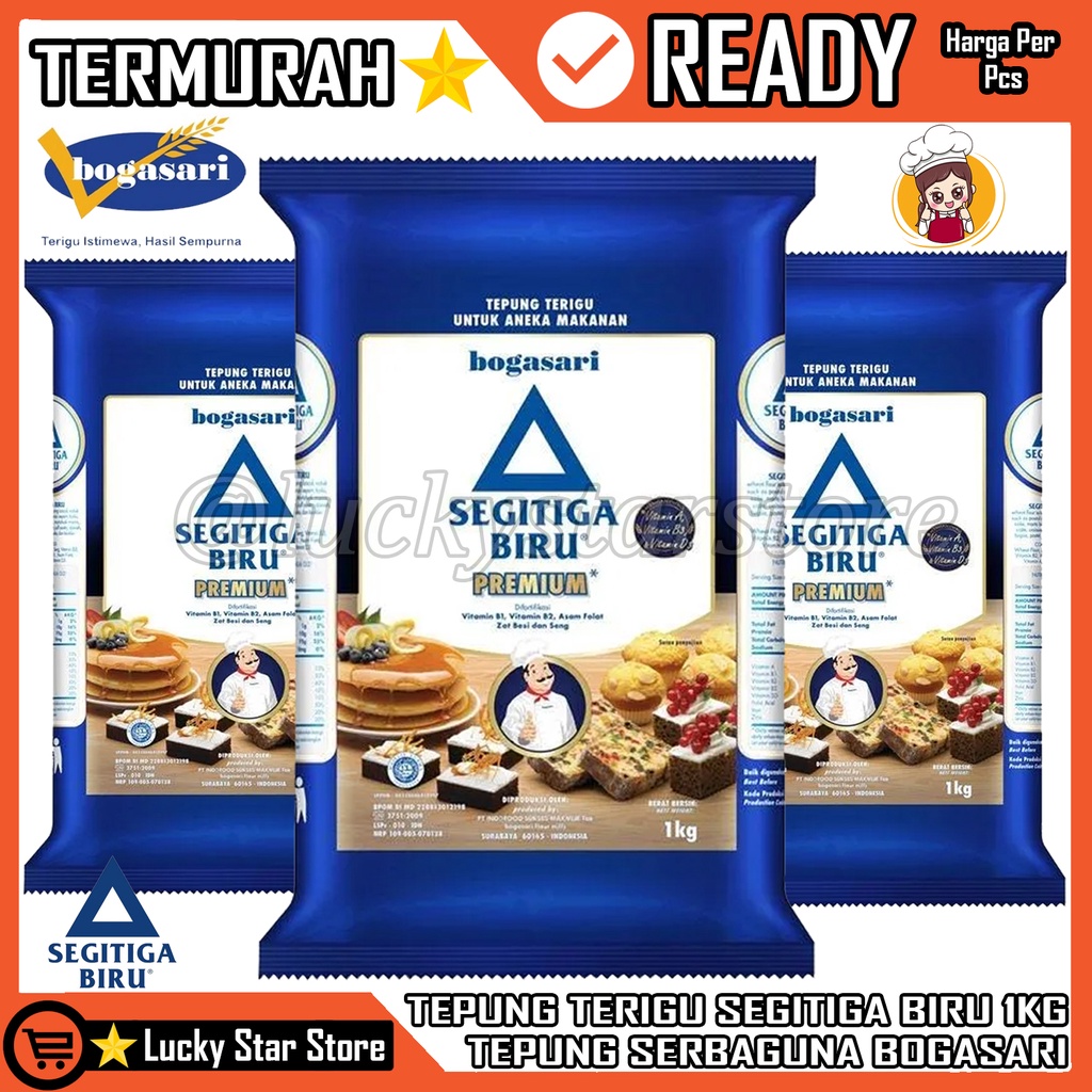 Jual TEPUNG TERIGU SEGITIGA BIRU 1KG PREMIUM MURAH MERIAH!!! TERIGU ...