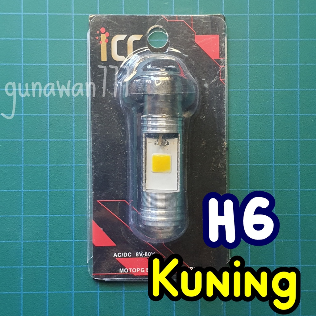 Jual lampu utama led H6 ICC bebek & matic KUNING | Shopee Indonesia