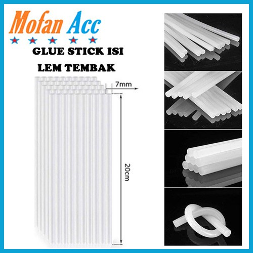 Jual ISI LEM TEMBAK GLUE STICK 20CM X 7MM REFILL GUN STICKS HOT MELT ...