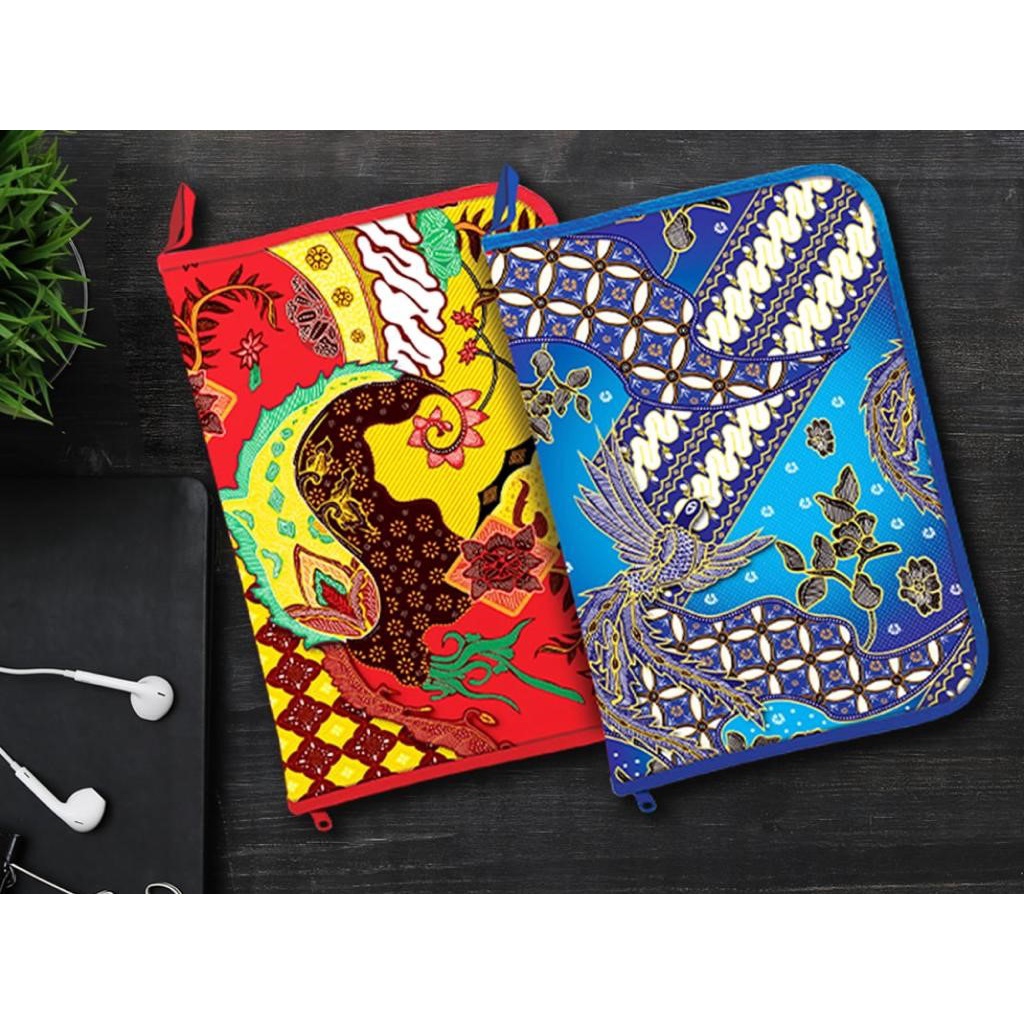 Jual MAP BATIK || MAP PLASTIK RESELETING ZIPPER BAG FOLIO MURAH || F4 ...