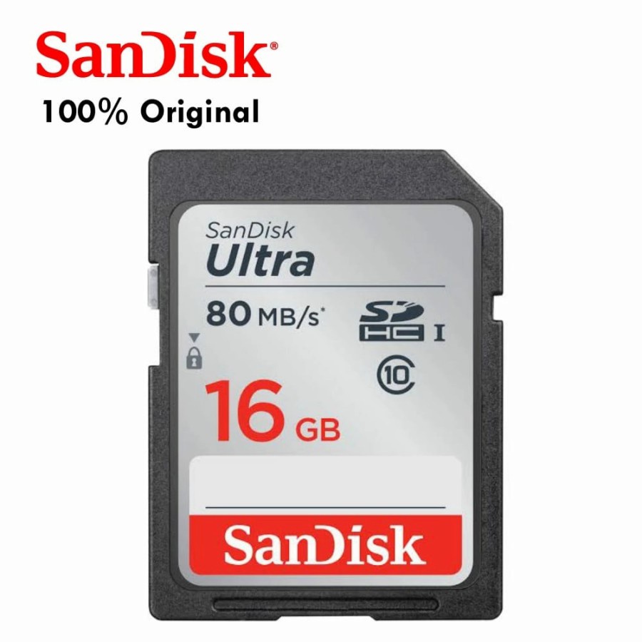 Jual SANDISK MEMORY CARD SD 16 GB ULTRA/CLASS 10 (80 MBPS) | Shopee ...
