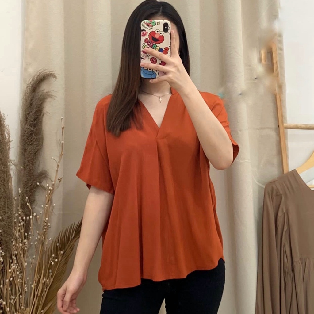 Jual YOSIE TOP LOOSE BLOUSE KEMEJA CRINKLE BLOUSE CRINKLE / ATASAN ...