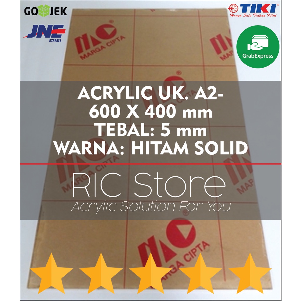 Jual Acrylic / Akrilik Lembaran Uk. A2 - 60x40 Tebal 5mm HITAM SOLID | Shopee Indonesia