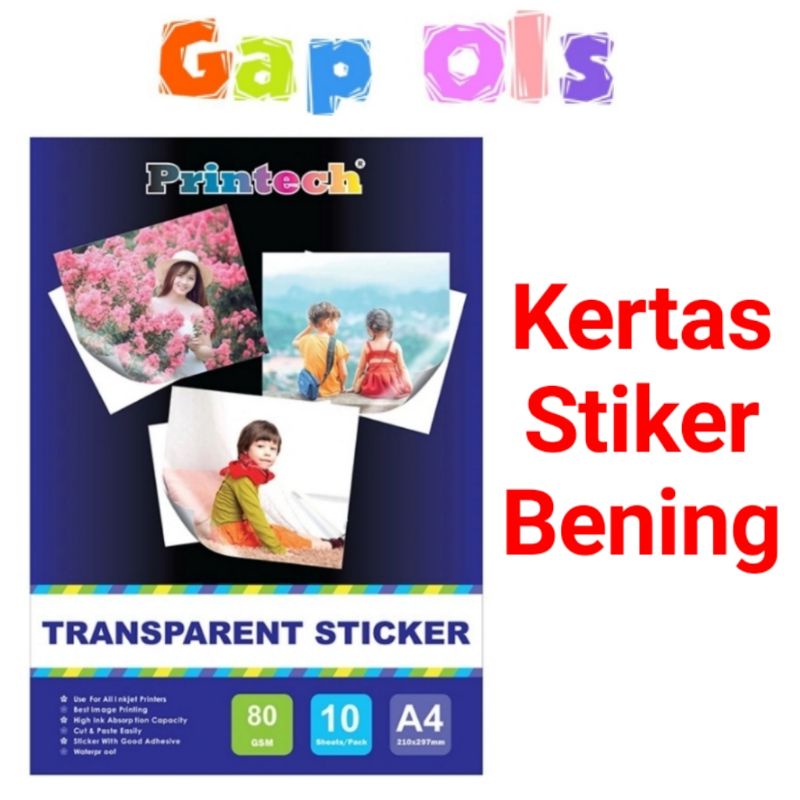 Jual Kertas Sticker Transparan Kertas Stiker bening Printech ...
