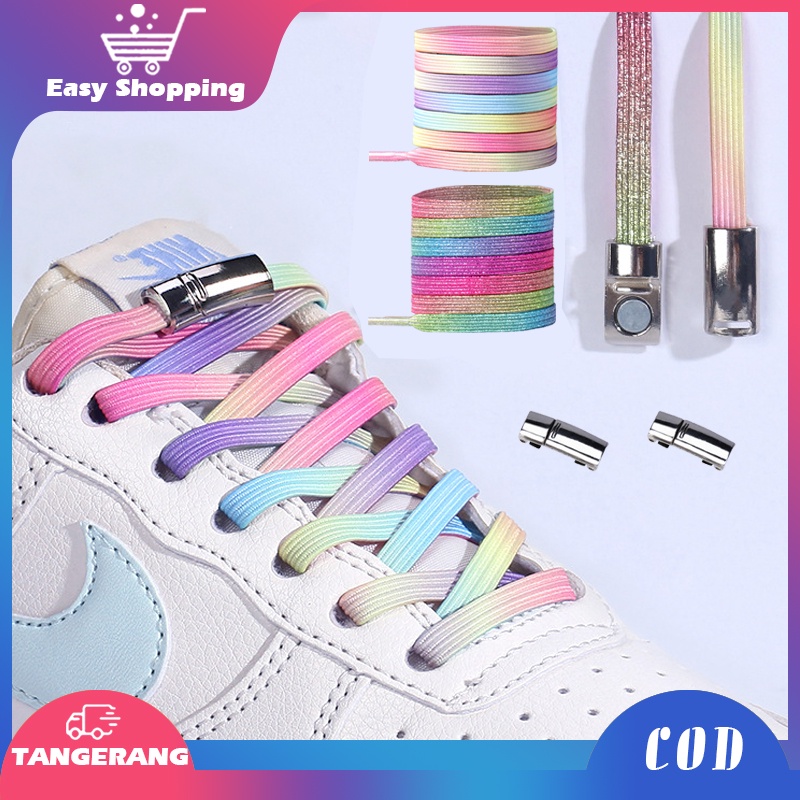 Jual 2pcs Tali Sepatu Magnet Tali Sepatu Elastis Flat Dengan Magnetic ...
