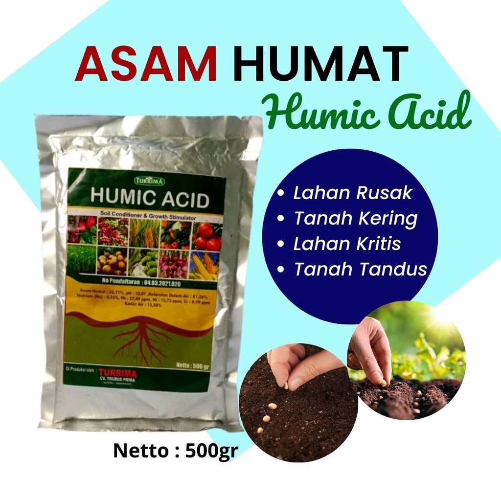 Jual Humic Acid Original Serbuk 500gr, Asam Humat Humic Acid Penyubur Pembenah Tanah Kritis ...